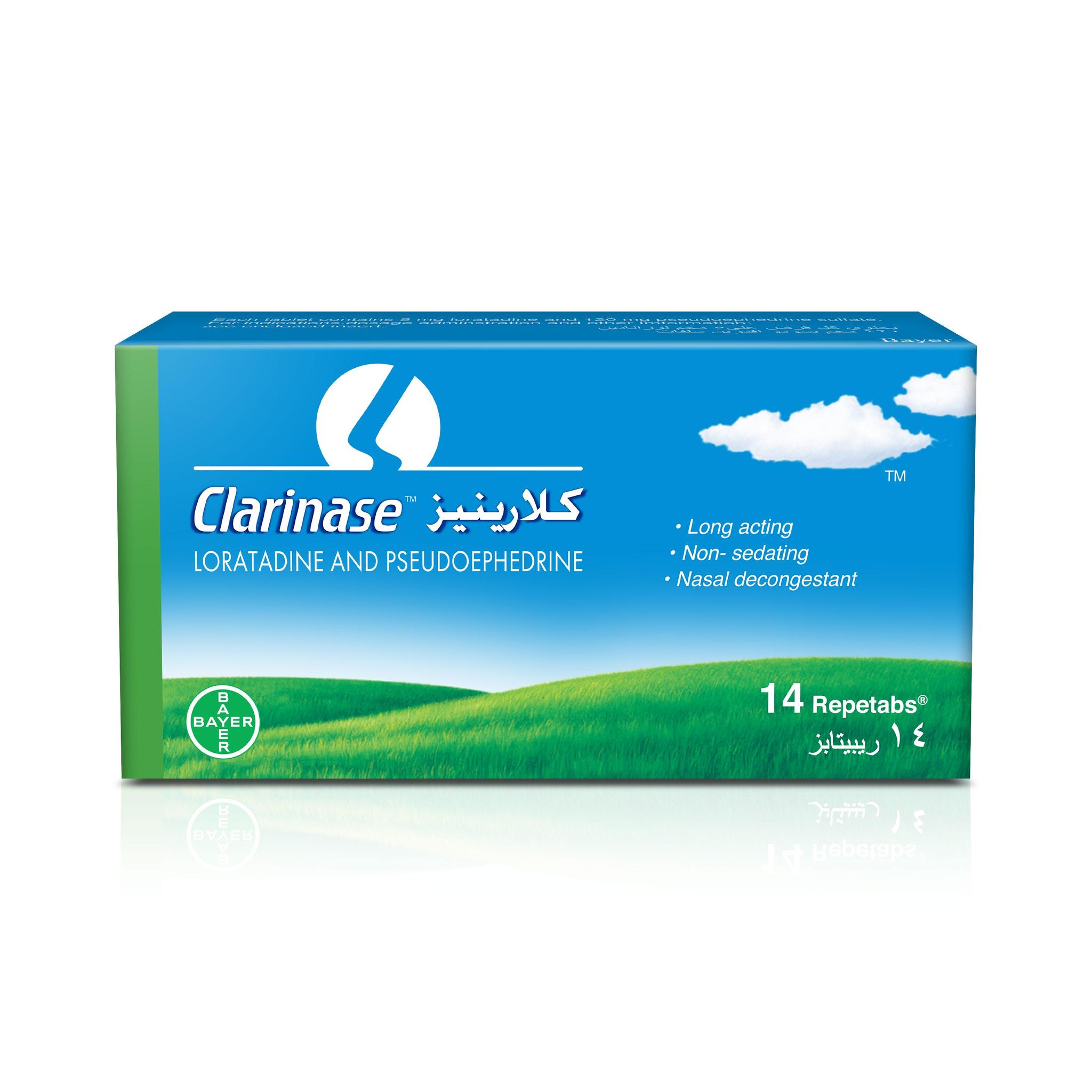 Clarinase Repetabs, 5 mg/120 mg, for allergy & common cold | Nahdi